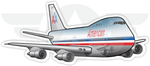 Boeing 747-100 American Airlines aircraft sticker | Aeroarte