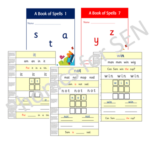 A Book of Spells - 7 booklets Sets 1-7 Intensive practice | Phonics for Pupils w