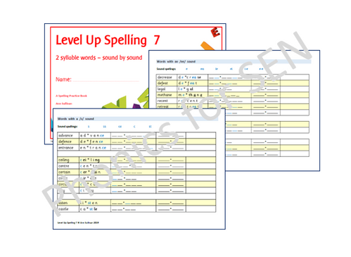 Level Up Spelling 7 Pupil Practice Book – Two syllable words | Phonics ...