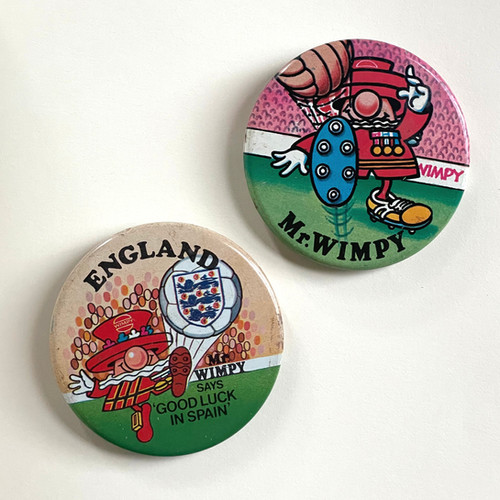 Set of 2 1982 England/Wimpy Badges | The Rusty Pin
