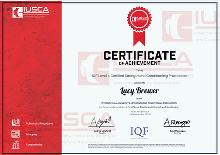 Level 4 Certified S&C Practitioner | IUSCA