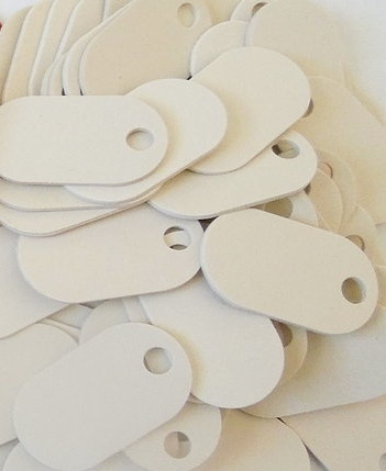 145P "FIBRE" Tags Eggshell White (EW) Bag of 100 -NOT 94V0 rated Tags ...