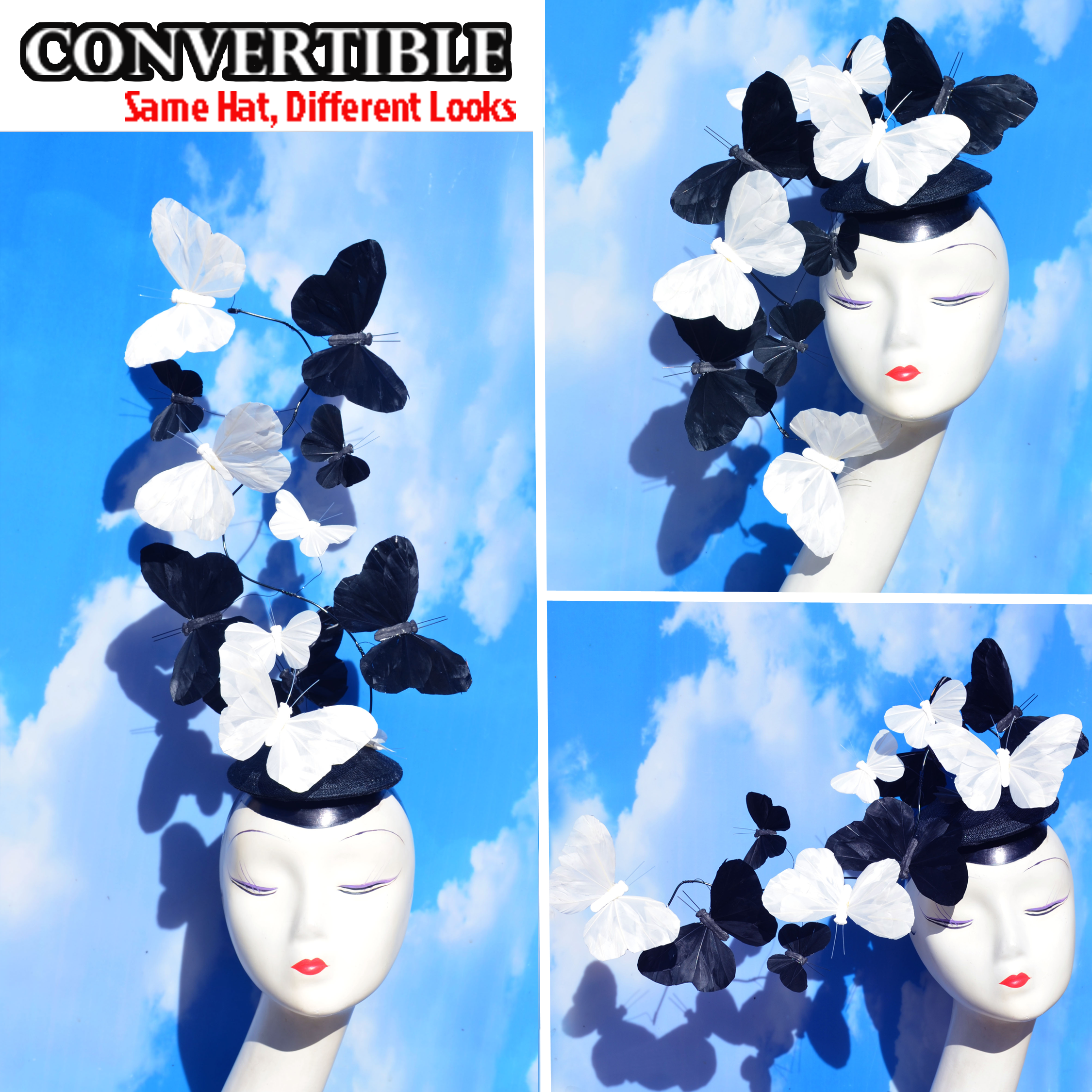 Custom Butterfly Headpieces, Hats, & Fascinators McQueen Inspired
