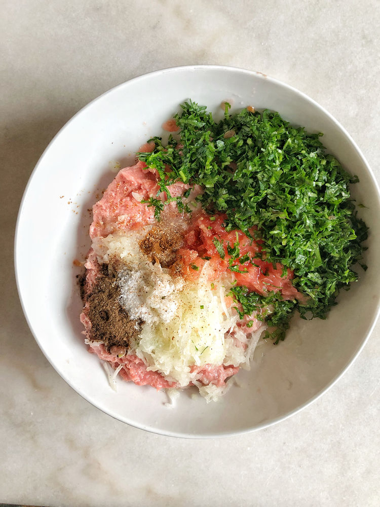 Kiftah; herb & spice seasoned minced meat