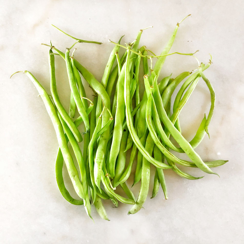Braised Wide Green Beans in Olive oil