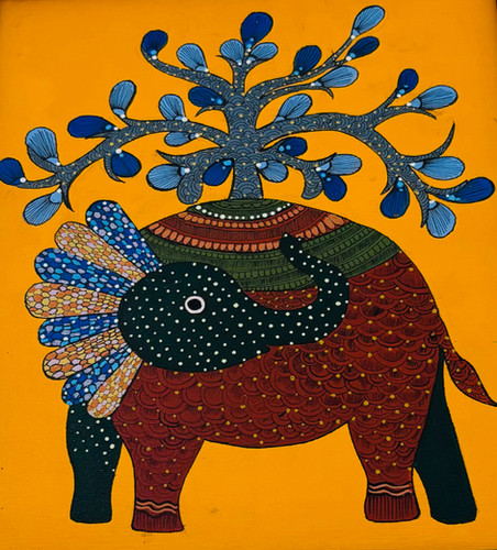Gond Elephant Majesty | Alive Studiohttps://static.wixstatic.com/media ...