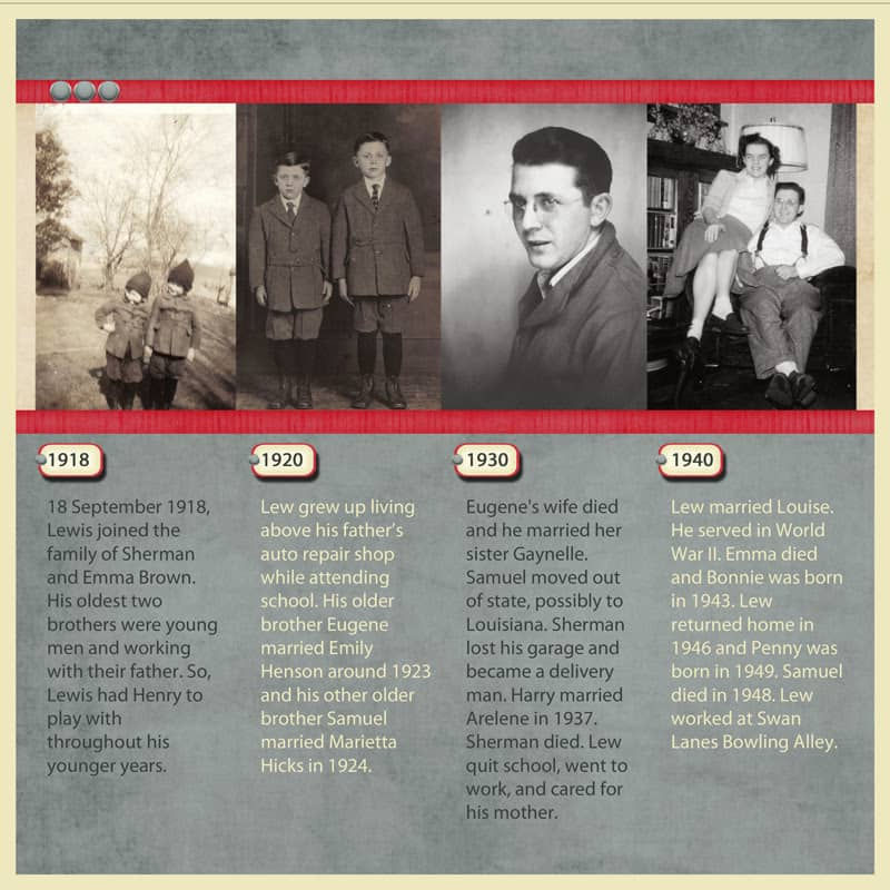 A Simple Photo Timeline Layout for Heritage Scrapbook