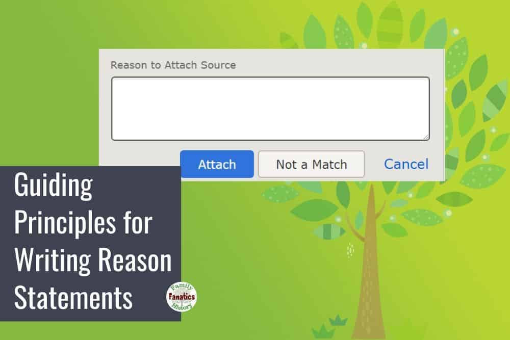 Guiding Principles for Writing Reason Statements on FamilySearch