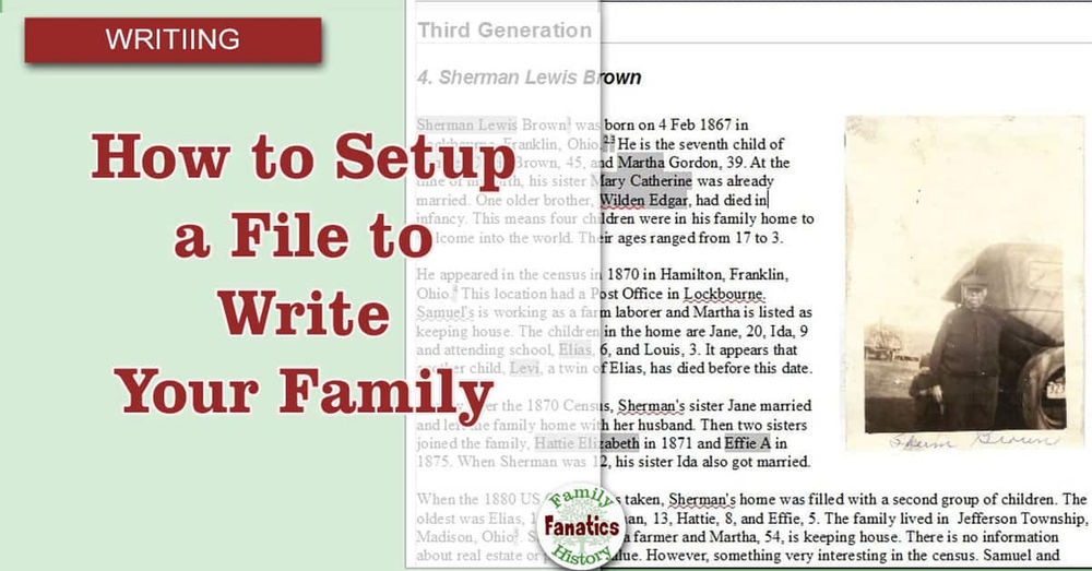 How to Set Up A File to Write A Family History Book
