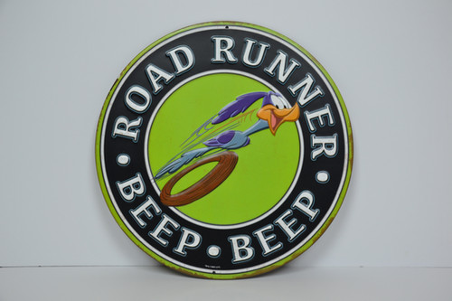 ROUND 12" METAL ROAD RUNNER BEEP BEEP SIGN | Decades of Cool Toys