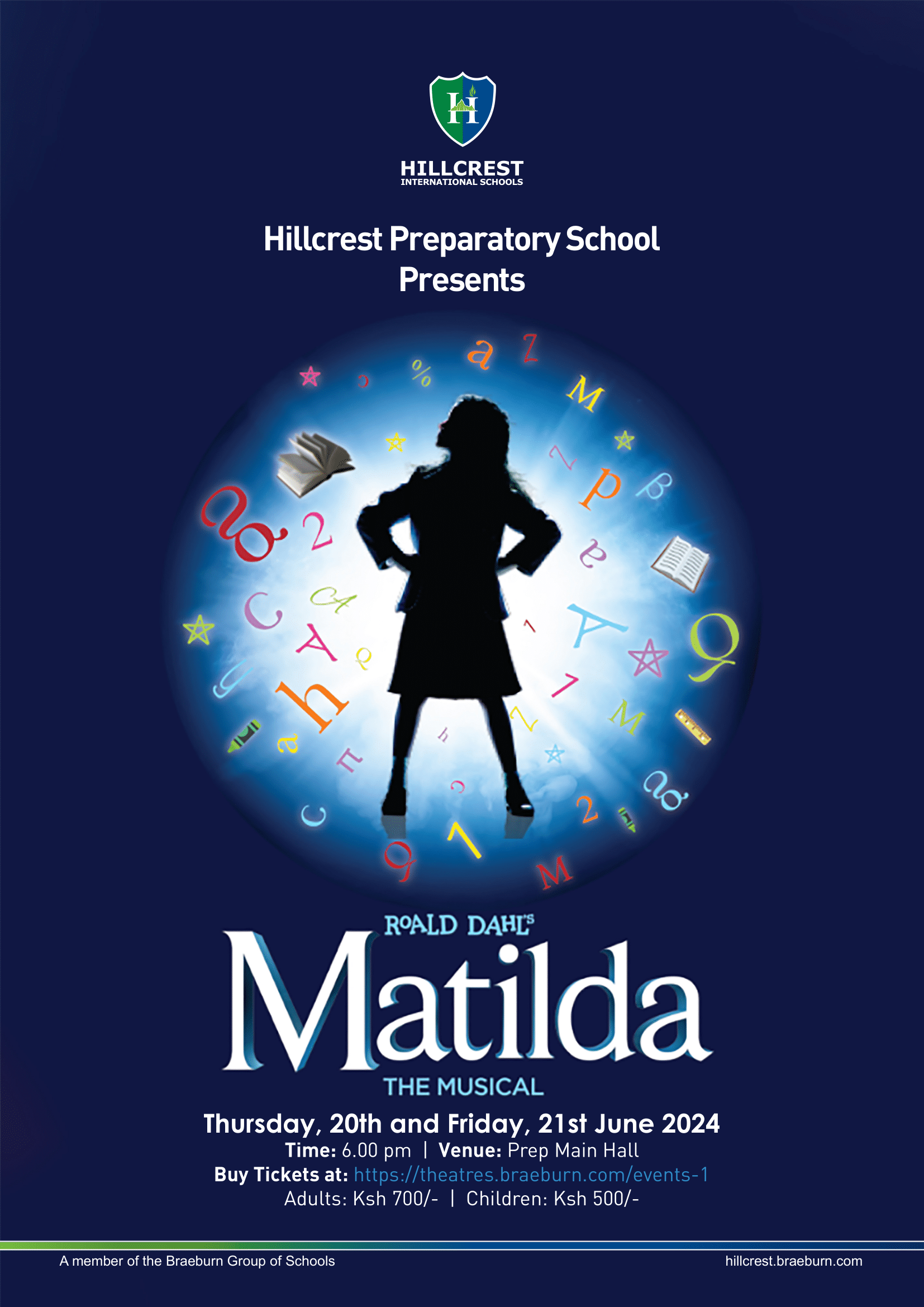 MATILDA - THE MUSICAL 20TH JUNE | Braeburn Theatres