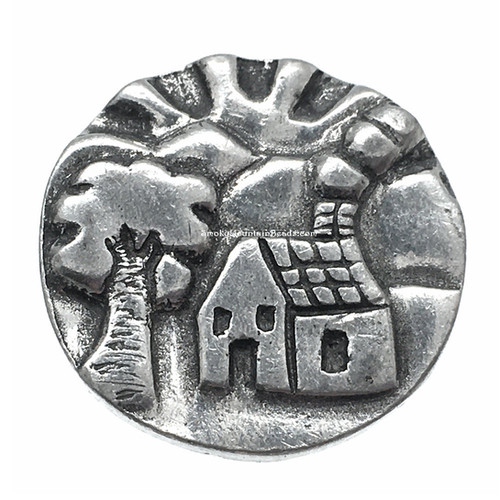 Cottage Pewter Shank Button • 17mm | smokymountainbeads