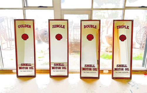 Iconic Shell Motor Oil Mirror Set of 4 (Golden, Single, Double, Triple ...