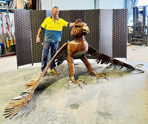 Majestic Eagle Hawk Handcrafted Metal Garden Sculpture | DeYoungs