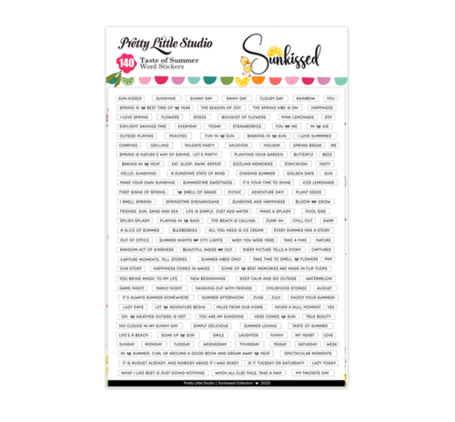 Pretty Little Studio Sunkissed Taste of Summer Word Stickers | Twilight ...