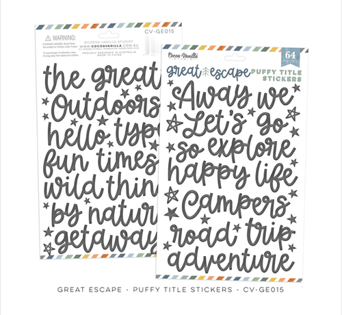 Cocoa Vanilla Studio Great Escape Foam Title Stickers | Twilight Crafts