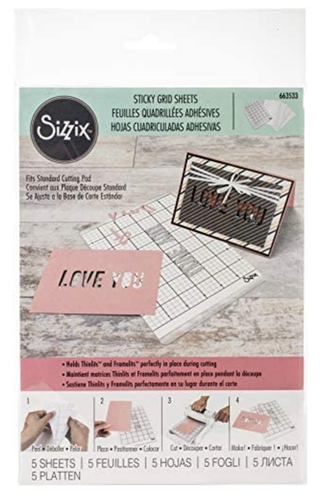 Sizzix Sticky Grid Sheets 6 x 8.5 inch - 5 pack | Twilight Crafts