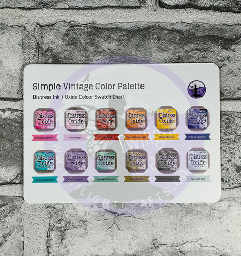 Simple Vintage Color Palette Distress Ink/Oxide Colour Swatch Chart ...