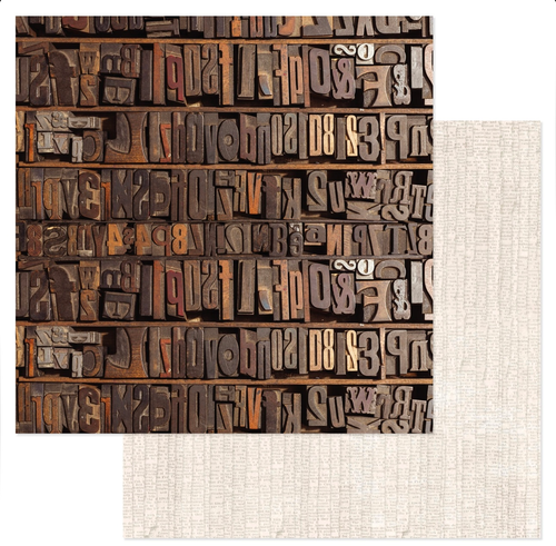 American Crafts Cedar House Letterpress 12 x 12 paper | Twilight Crafts