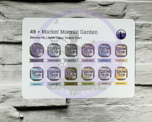 Moonlit Garden Distress Ink/Oxide Colour Swatch Chart | Twilight Crafts