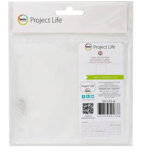 Project Life Page Protectors 4 x 4 inch pack of 10 | Twilight Crafts