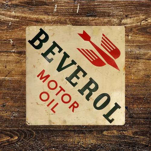 Beverol Motor Oil Automotive - Retro Metal Sign | The Blue Penguins
