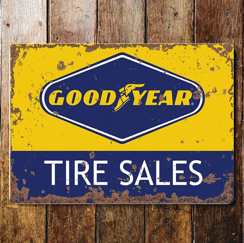 Goodyear Tire Sales - Retro Metal Sign - Large | The Blue Penguins