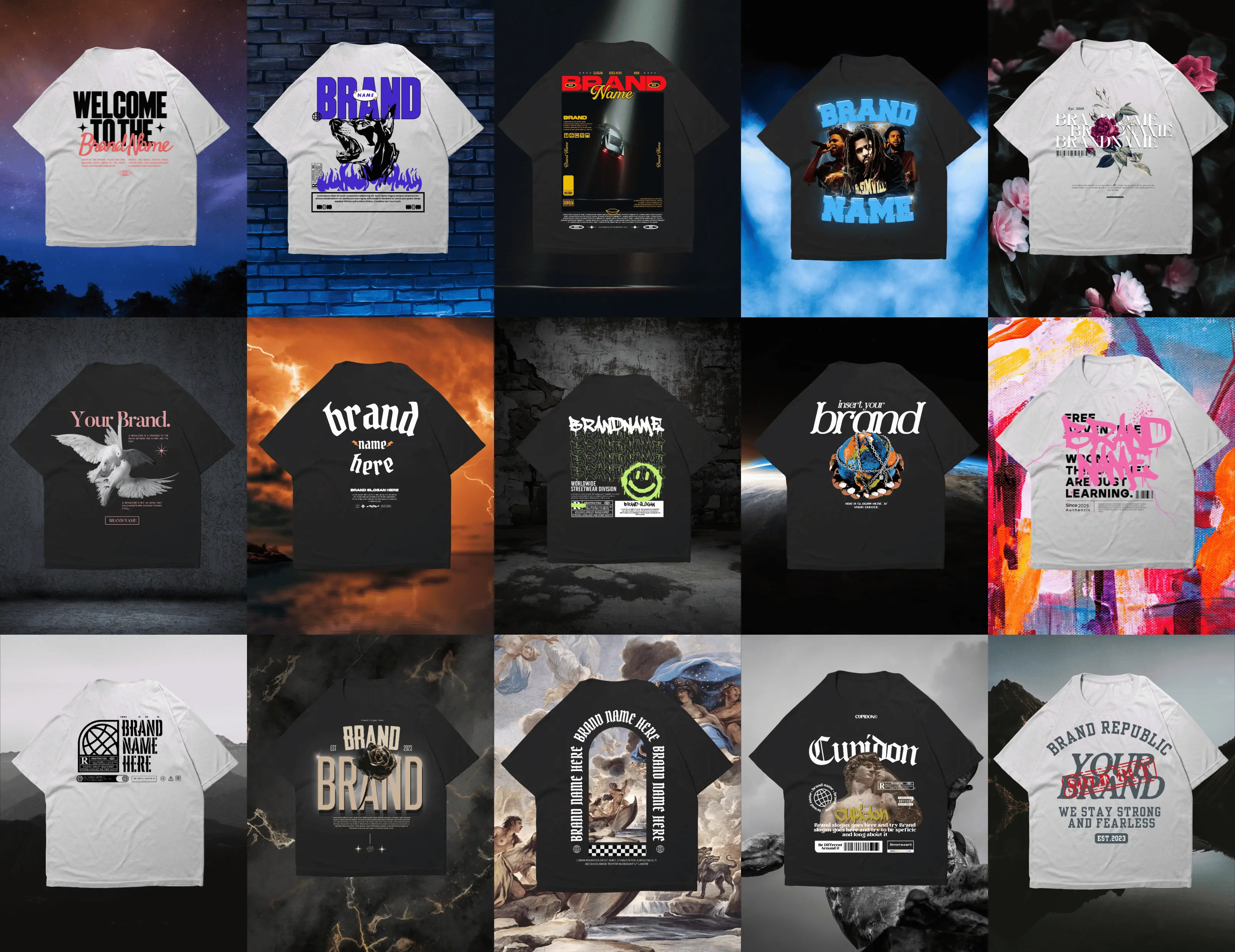 Canva merchandise t-shirt templates for music artists