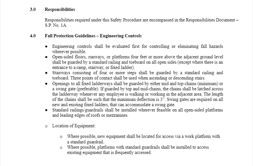 General Industry - Fall Protection Procedure | safetyresource101