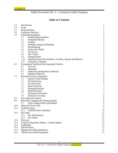 General Industry - Contractor Safety Program | safetyresource101