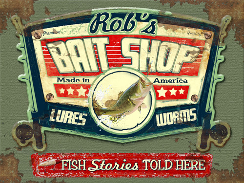 Custom Bait Shop Sign | tinsignshoppe