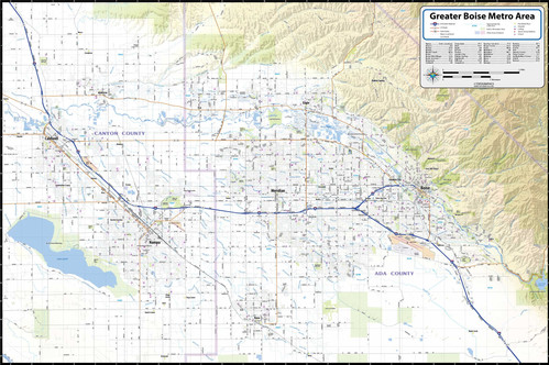 Greater Boise Metro Area Laminated Wall Map | topographics