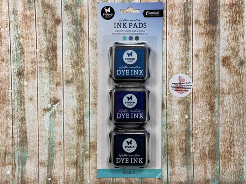 STUDIO LIGHT ESSENTIALS -WATER REACTIVE INK PADS - BLUES - 3 PAC ...