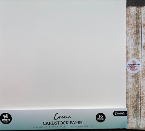 STUDIO LIGHT ESSENTIALS - CREAM CARDSTOCK - 12” x 12” - 10 SHEETS ...