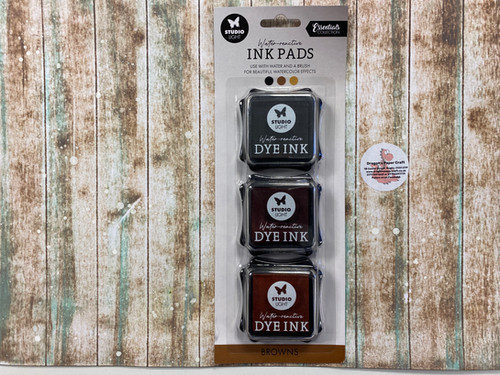 STUDIO LIGHT ESSENTIALS -WATER REACTIVE INK PADS - BROWNS - 3 PAC ...