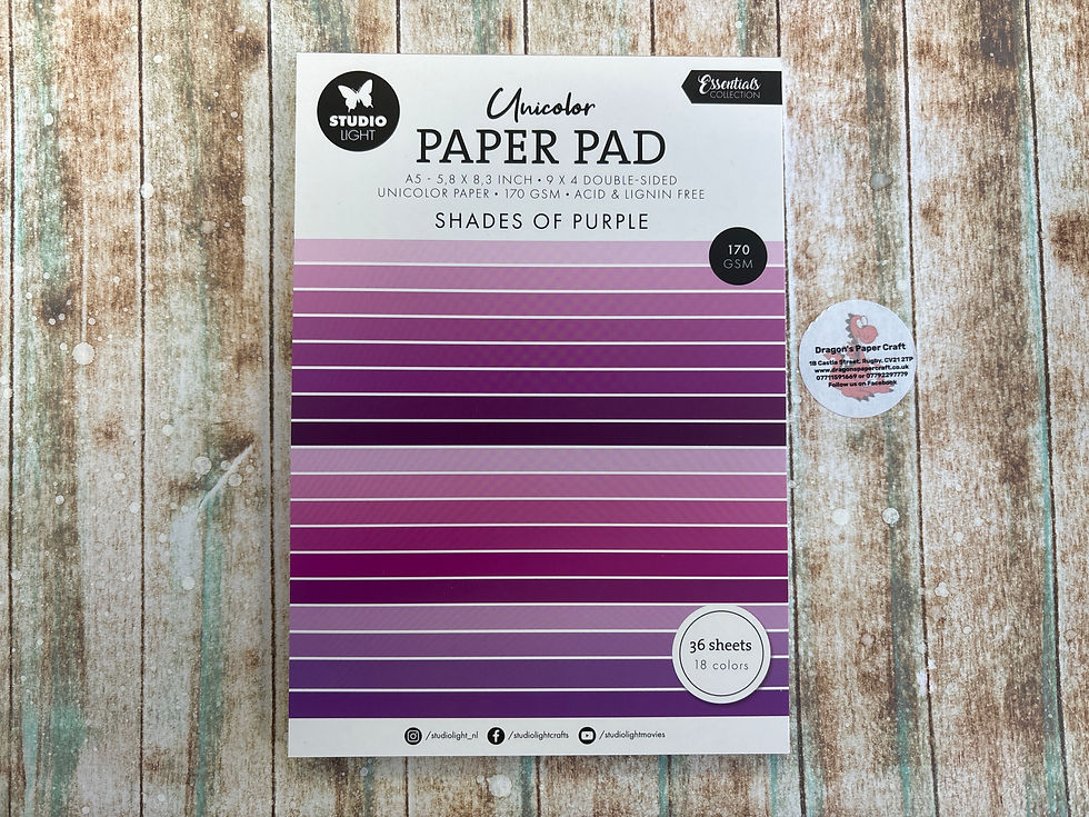 STUDIO LIGHT- PLAIN PAPER PAD - SHADES OF PURPLE - A5 - 36 sheets ...