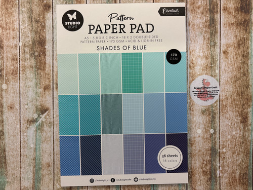 STUDIO LIGHT- PATTERN PAPER PAD - SHADES OF BLUE - A5 - 36 sheets ...