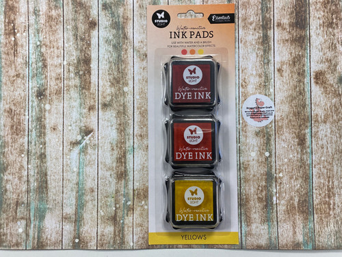 STUDIO LIGHT ESSENTIALS -WATER REACTIVE INK PADS - YELLOWS - 3 PAC ...
