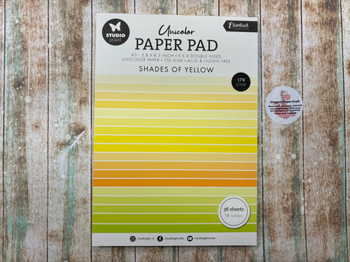 STUDIO LIGHT- PLAIN PAPER PAD - SHADES OF YELLOW - A5 - 36 sheets ...