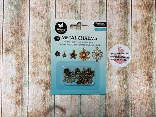 STUDIO LIGHT ESSENTIALS - METAL CHARMS - FLOWERS - 10 CHARMS | Dragons ...
