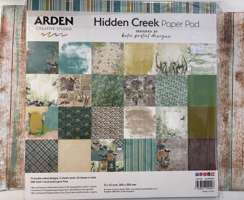 ARDEN CREATIVE - PAPER PAD - HIDDEN CREEK - 12” x 12” - 24 SHEETS ...