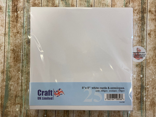 CARD & ENVELOPE PACK BY CRAFT UK - 8” x 8” x 25 | Dragons paper craft