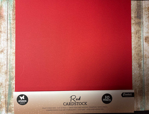 STUDIO LIGHT ESSENTIALS - RED CARDSTOCK - 12” x 12” - 10 SHEETS ...