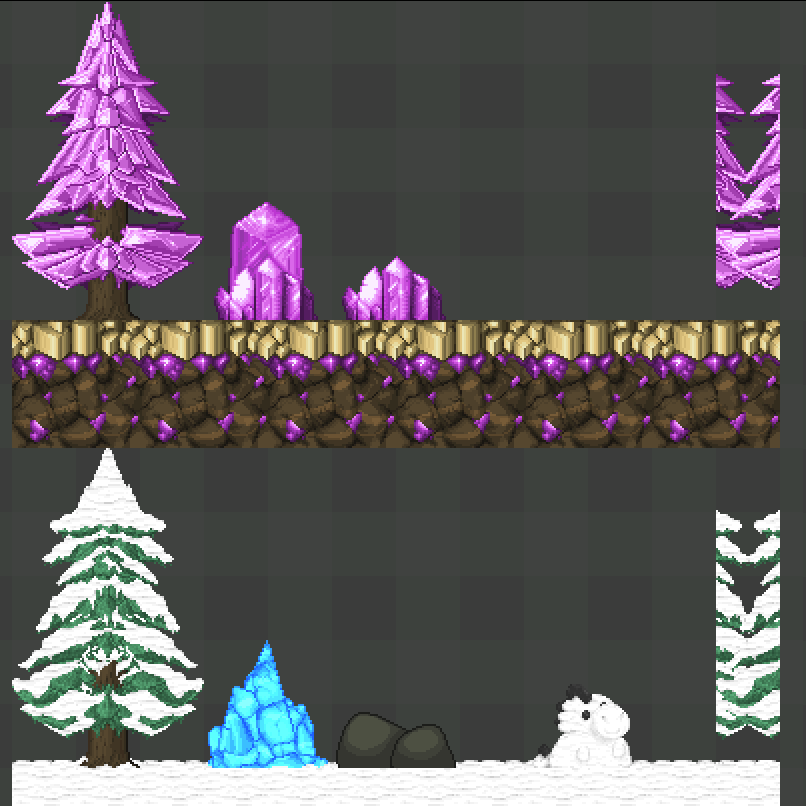 Platformer Progress - Background and Scenery Assets, Ice Land WIP and ...
