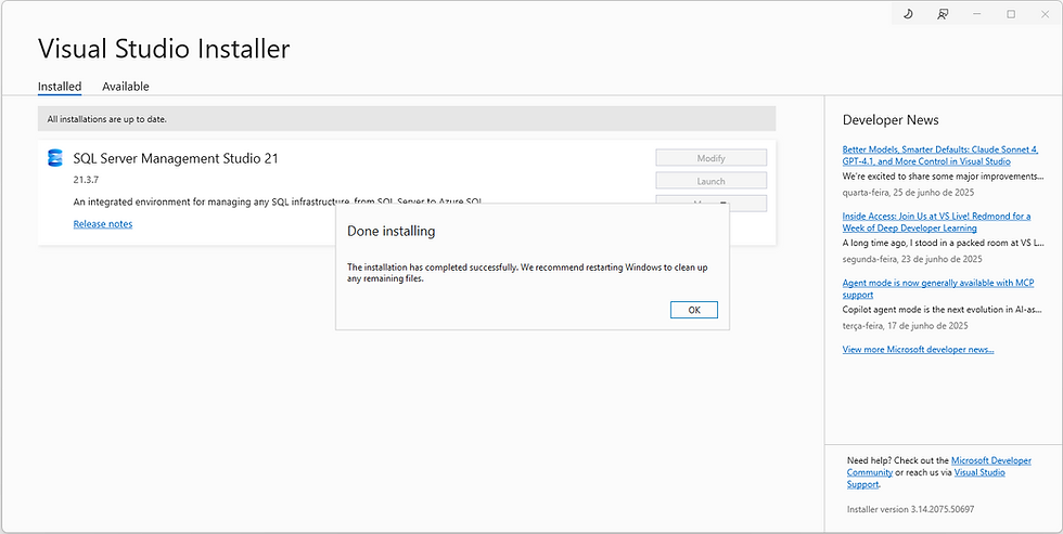 Como instalar o SSMS 21 (SQL Server Management Studio) do SQL Server