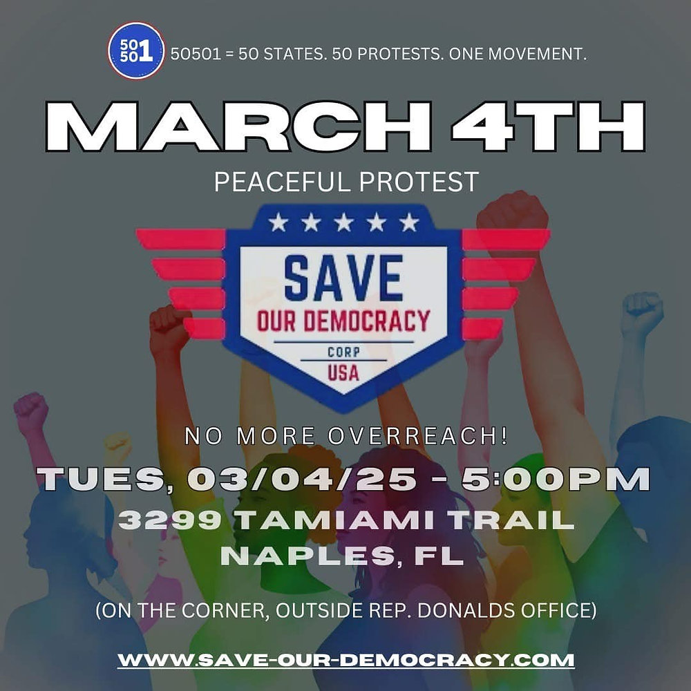 March 4th Peaceful Protest - Letter to Rep. Byron Donalds