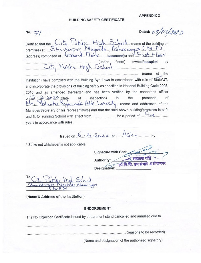 Building Certificate | CPS