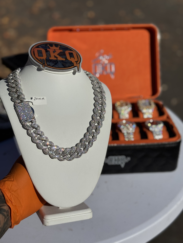 20mm Round Style Diamond Cuban Chain | Jewels By OKQ