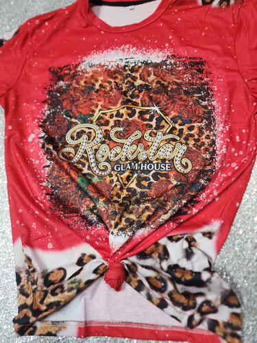 Red leopard and roses RGH shirt | Rockstar Glam House