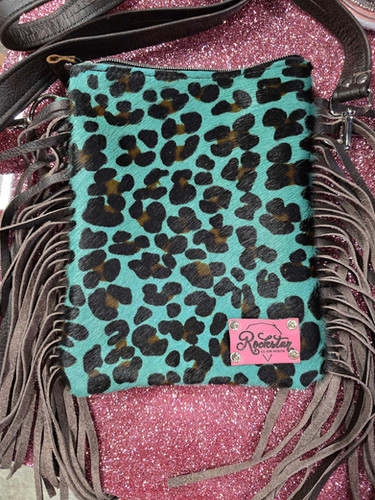 Dutton Leopard hair on hide with fringe crossbody | Rockstar Glam House